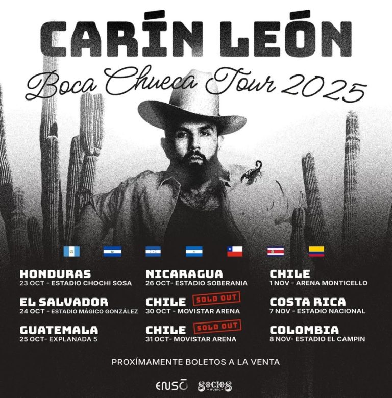 Carín León regresa a El Salvador con "Boca Chueca Tour 2025" - XPOT